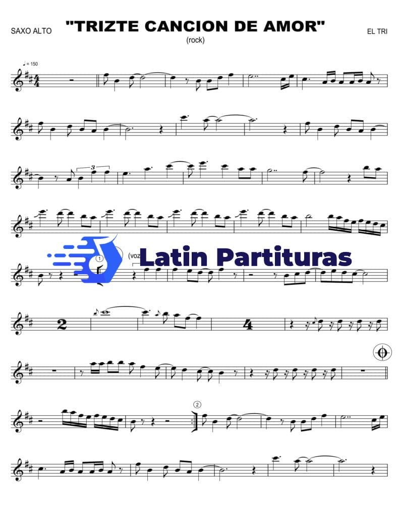 El Tri - Trizte Cancion De Amor - Latin Partituras