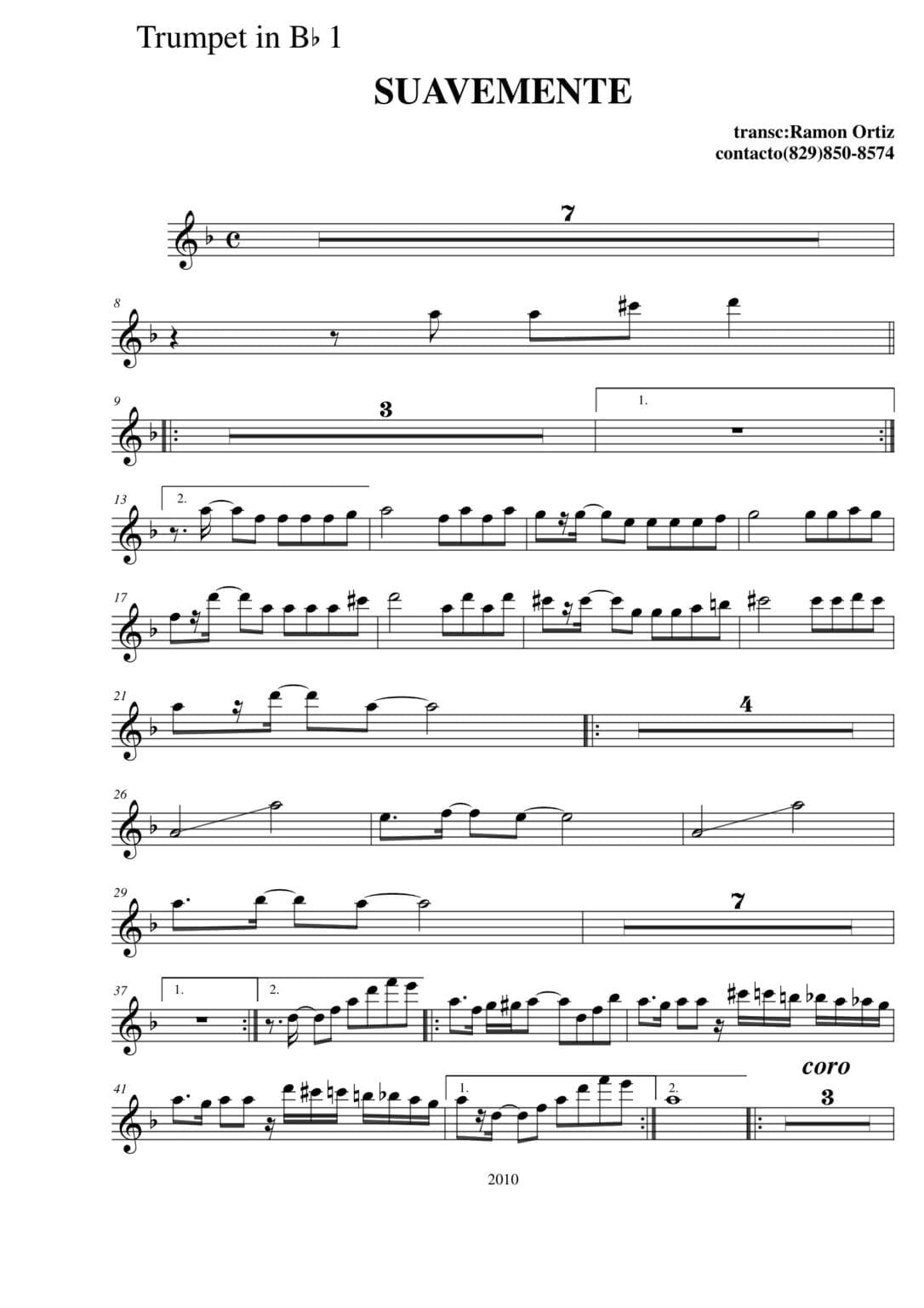 Elvis Crespo - Suavemente - Latin Partituras