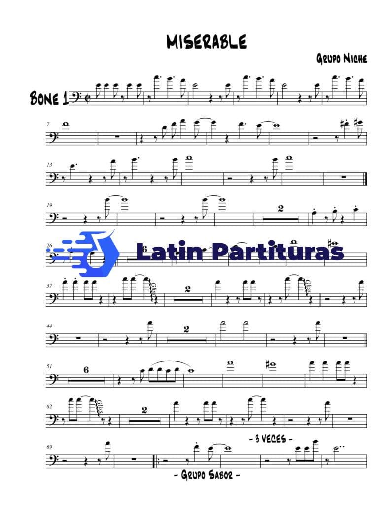 Grupo Niche - Miserable - Latin Partituras