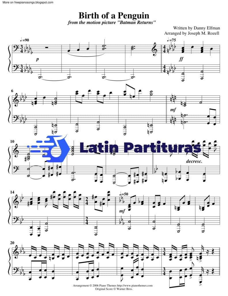 Batman Returns - Birth Of A Penguin - Danny Elfman - Latin Partituras