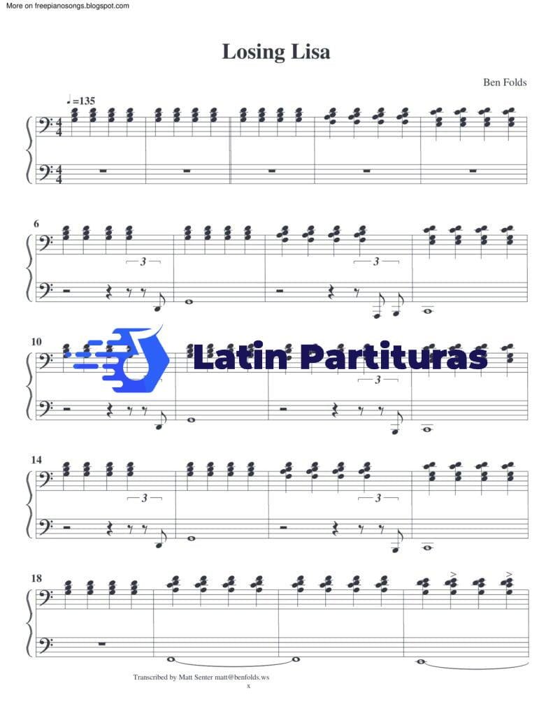 Ben Folds - Losing Lisa - Latin Partituras