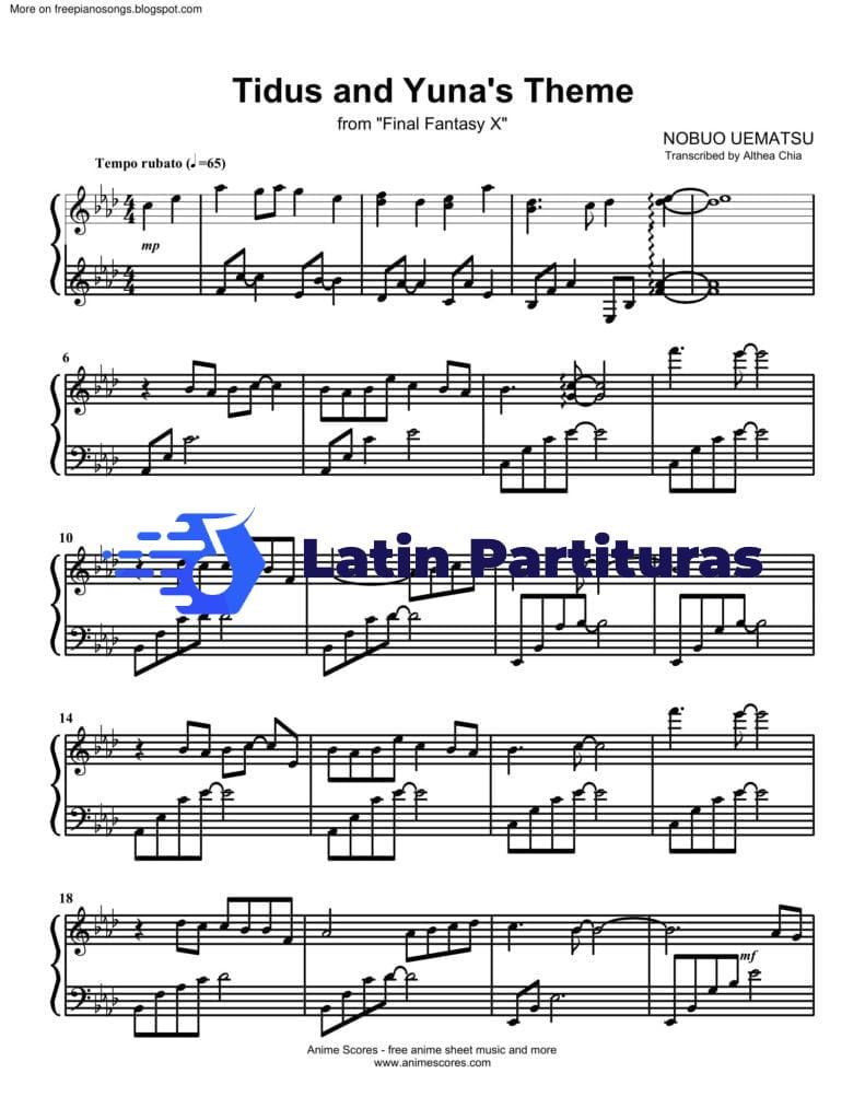 Final Fantasy X - Tidus And Yuna - Latin Partituras Final Fantasy X - Tidus And Yuna - Latin Partituras