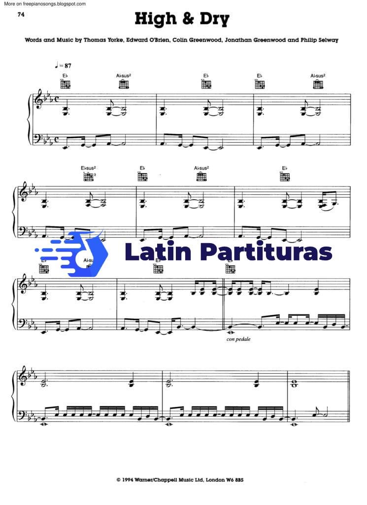 Jamie Culum - High And Dry - Latin Partituras