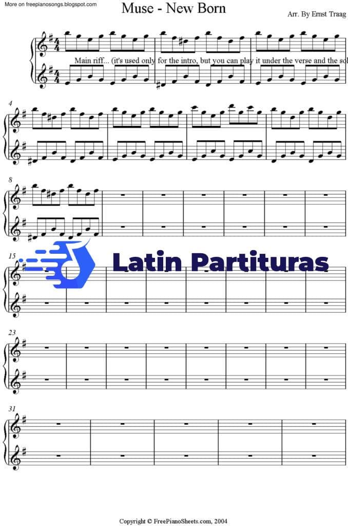 Muse - New Born - Latin Partituras