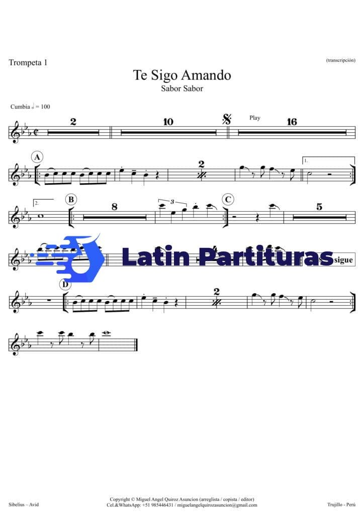Sabor Sabor - Te Sigo Amando - Latin Partituras