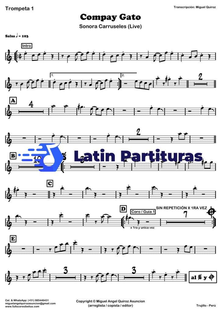 Sonora Carruseles - Compay Gato - Latin Partituras