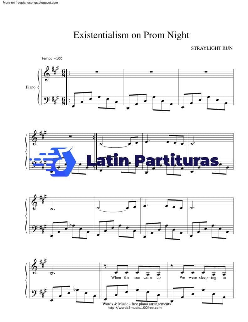 Straylight Run - Existentialism On Prom Night - Latin Partituras