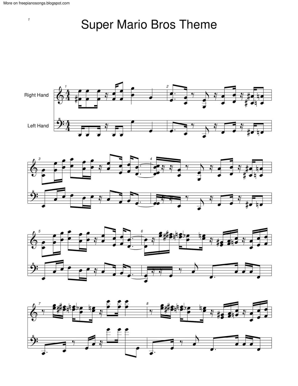 Super Mario Bros - Main Theme - Latin Partituras