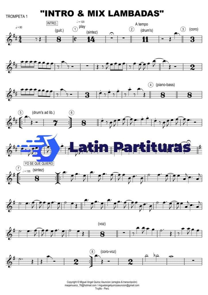 Tierra Santa - Intro & Mix Lambadas - Latin Partituras