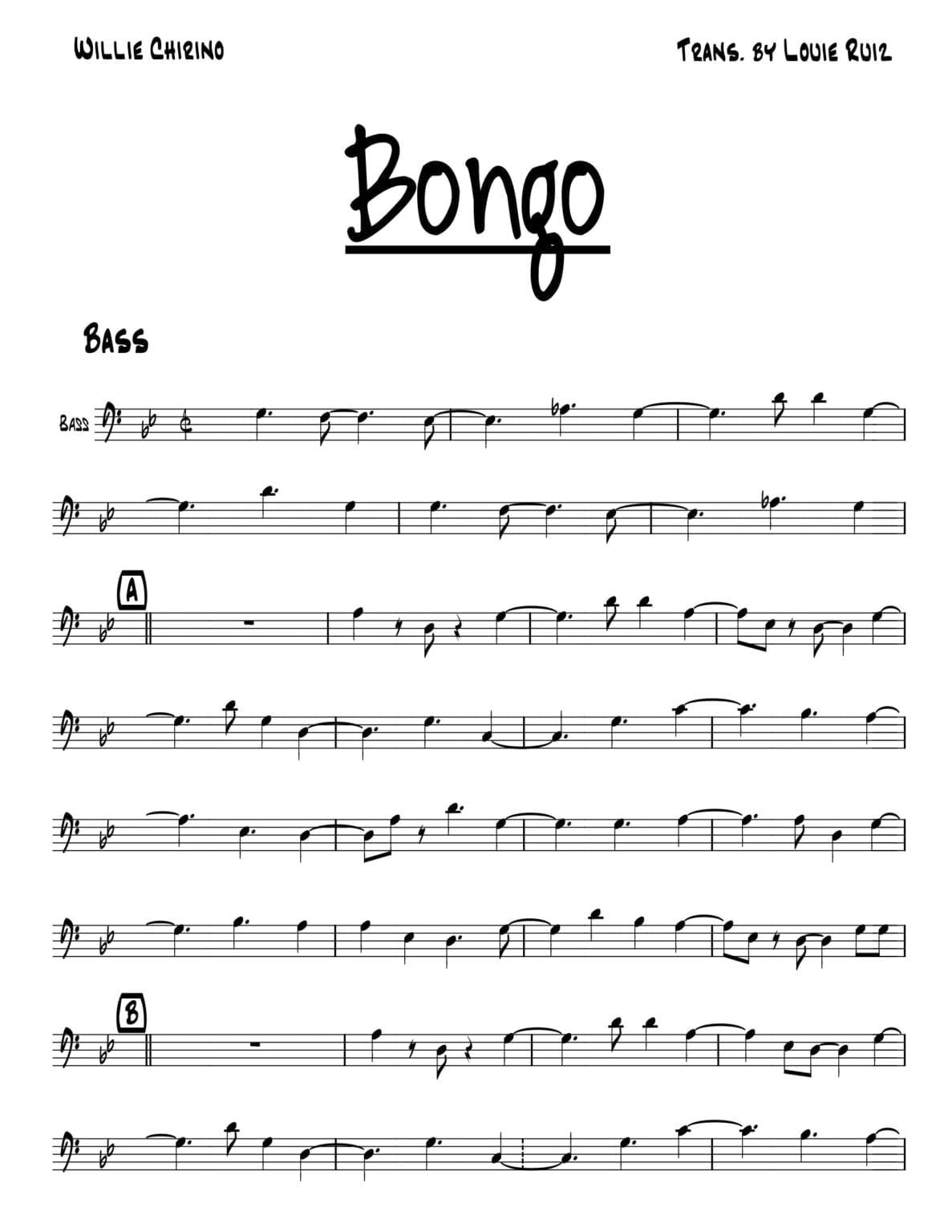 Willy Chirino - Bongo - Latin Partituras