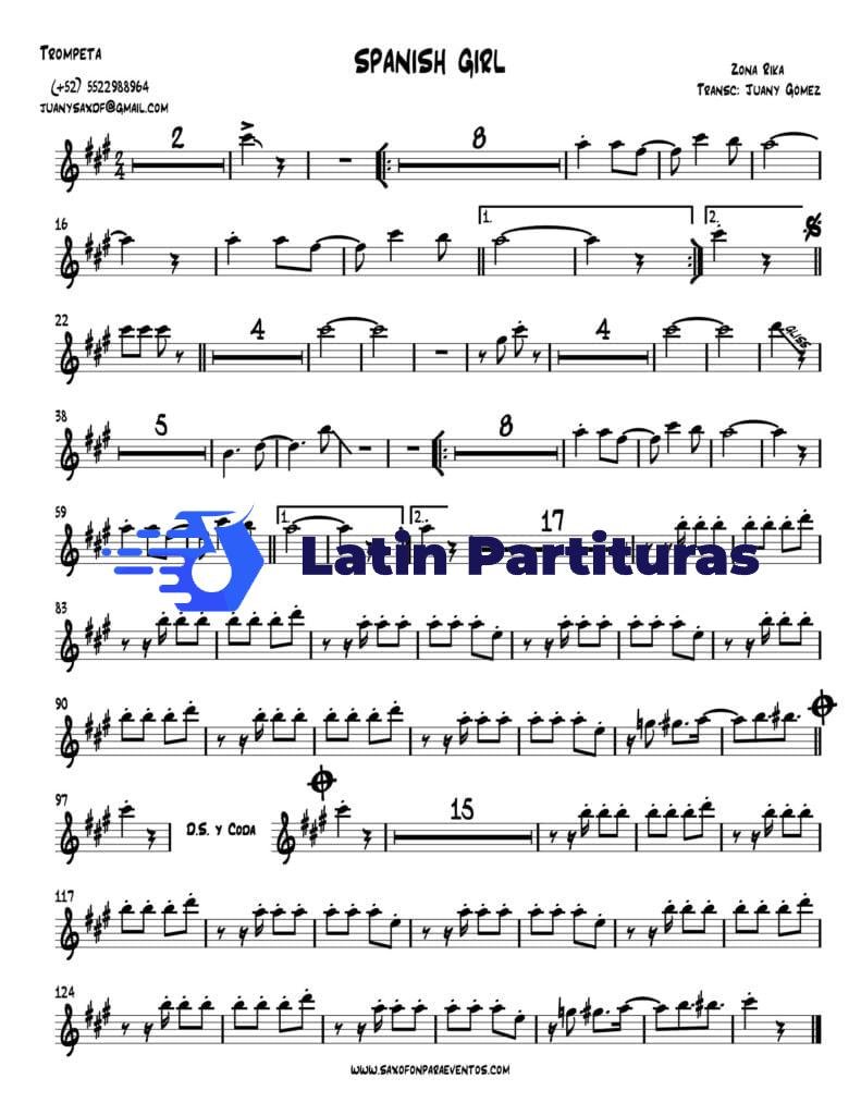 Zona Rica - Spanish Girl - Latin Partituras