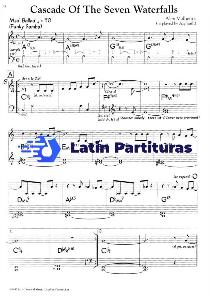 Cascade Of The Seven Waterfalls — Azymuth - Latin Partituras