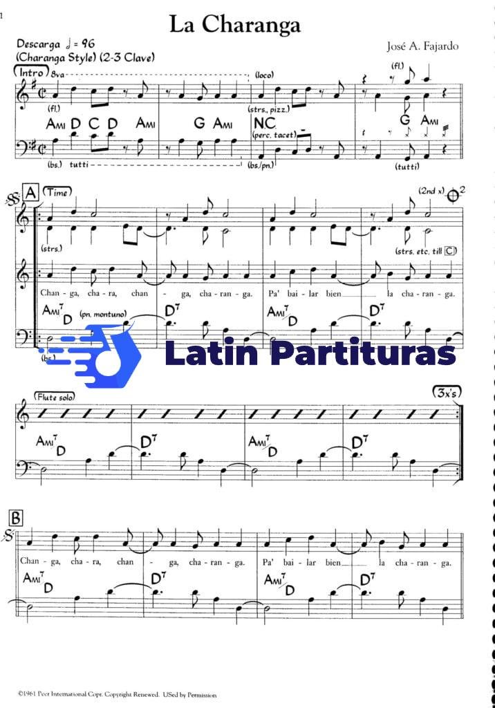 La Charanga - José Fajardo - Latin Partituras