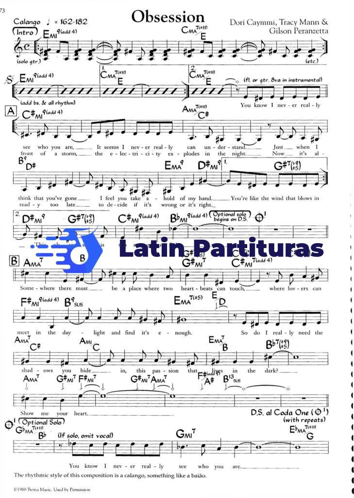 Obsession - Dori Caymmi - Latin Partituras